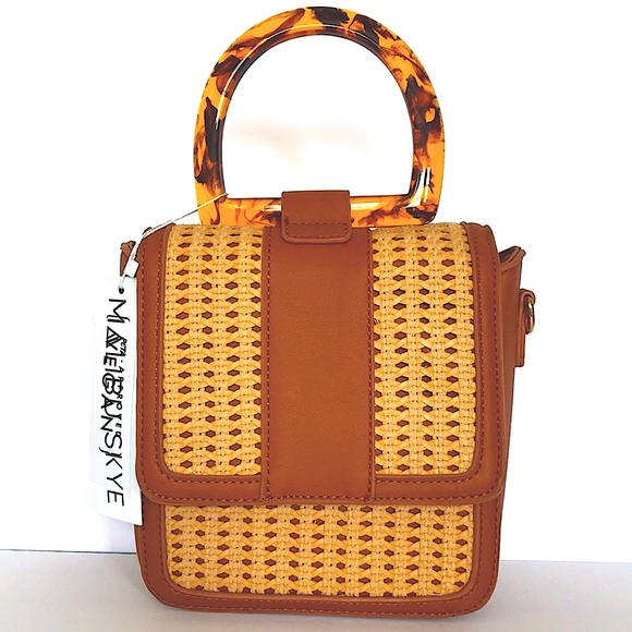 Malibu Skye | Bags | Malibu Skye Vegan Crossbody Handle Bag Woven ...